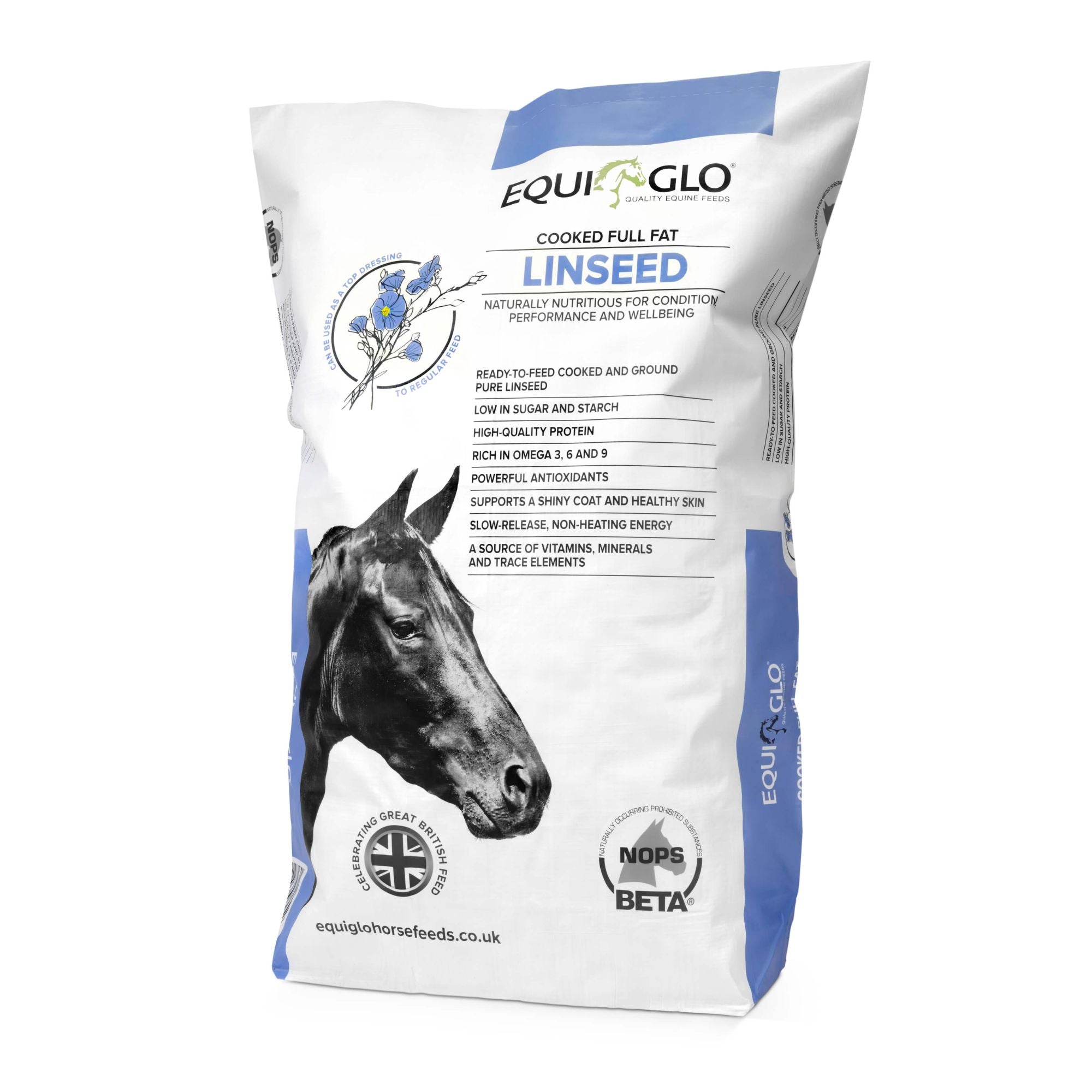 Buy Equiglo Cooked Full Fat Linseed - Percys Pet Products